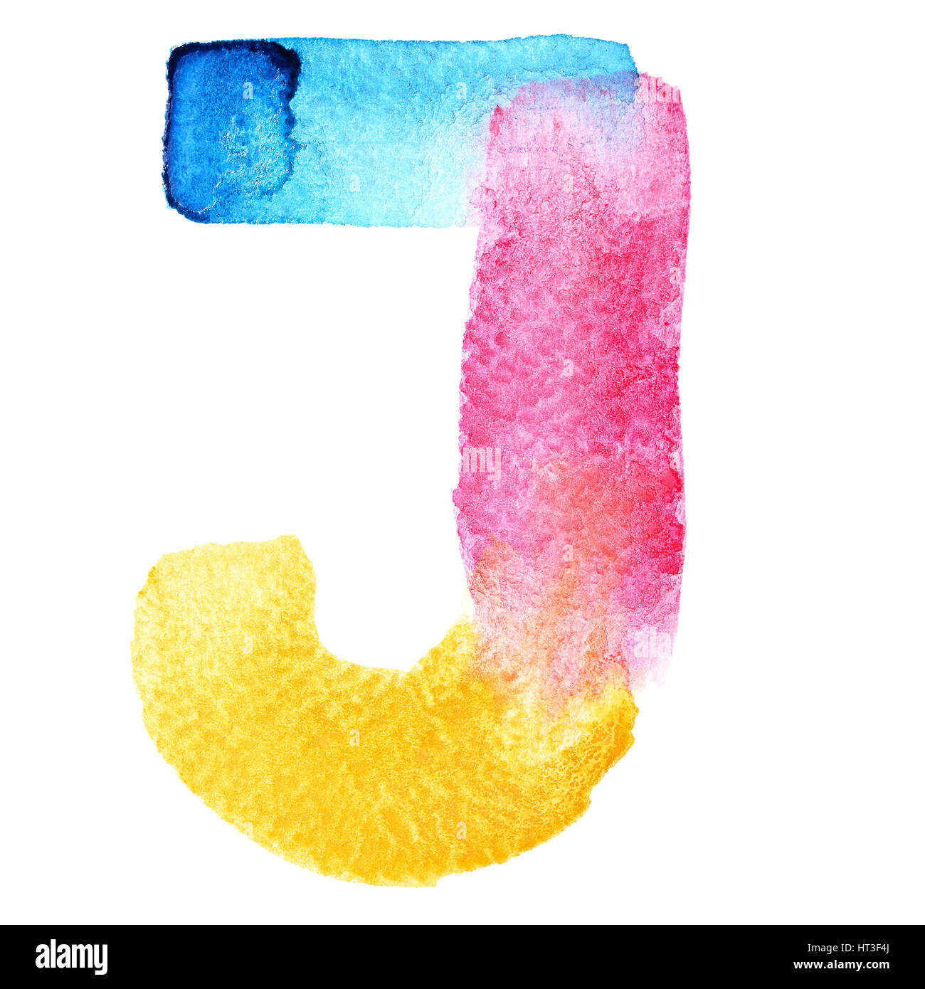 Letter J - colorful watercolor abc Stock Photo - Alamy