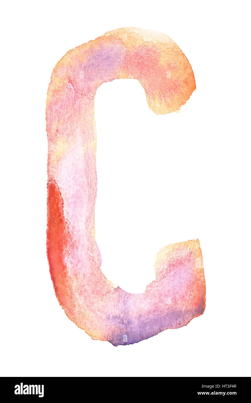 C - handmade watercolor alphabet Stock Photo - Alamy