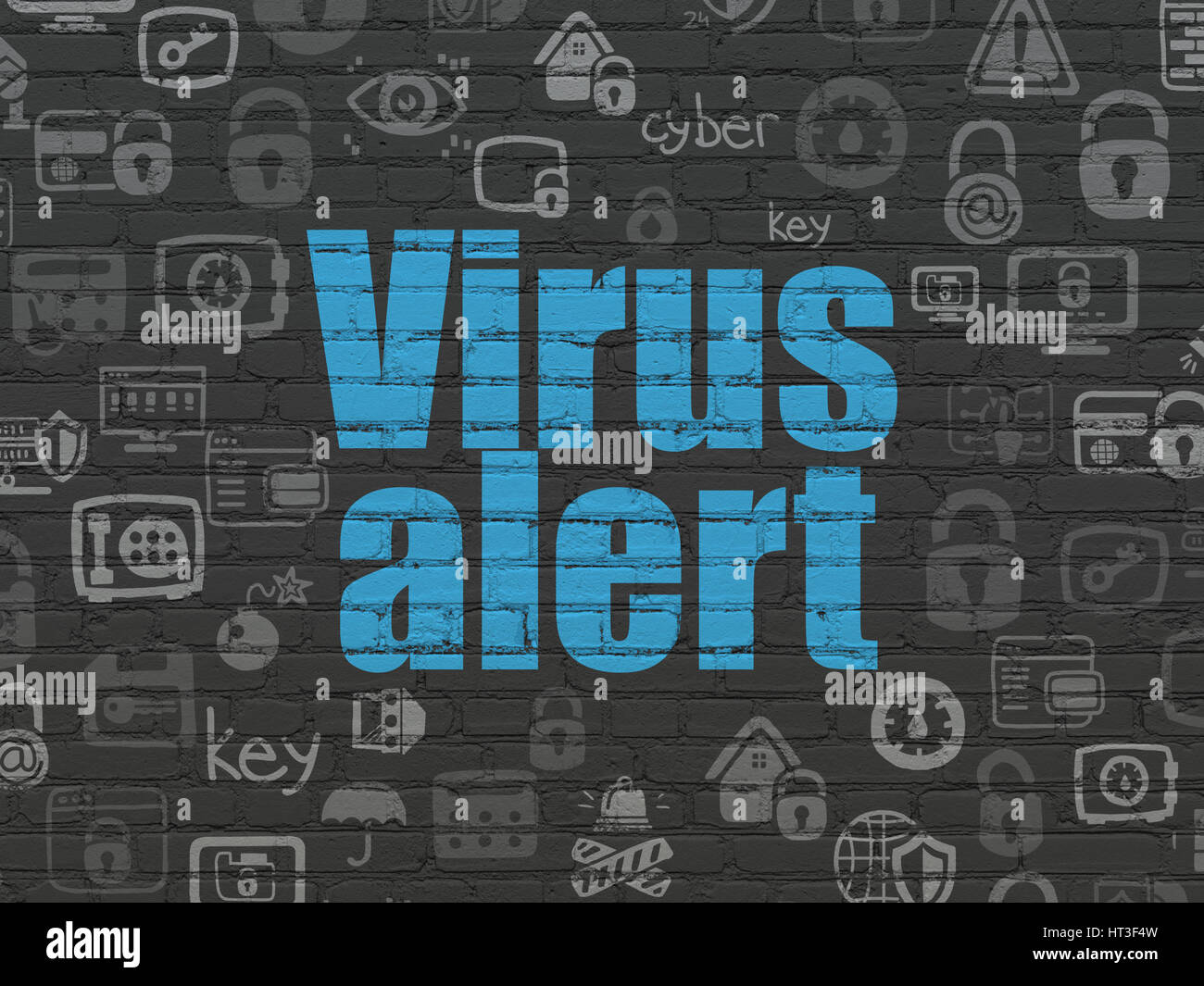 Security concept: Virus Alert on wall background Stock Photo - Alamy