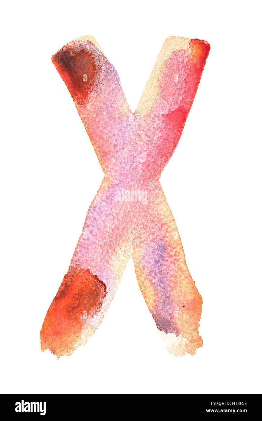 X - handmade watercolor alphabet Stock Photo - Alamy