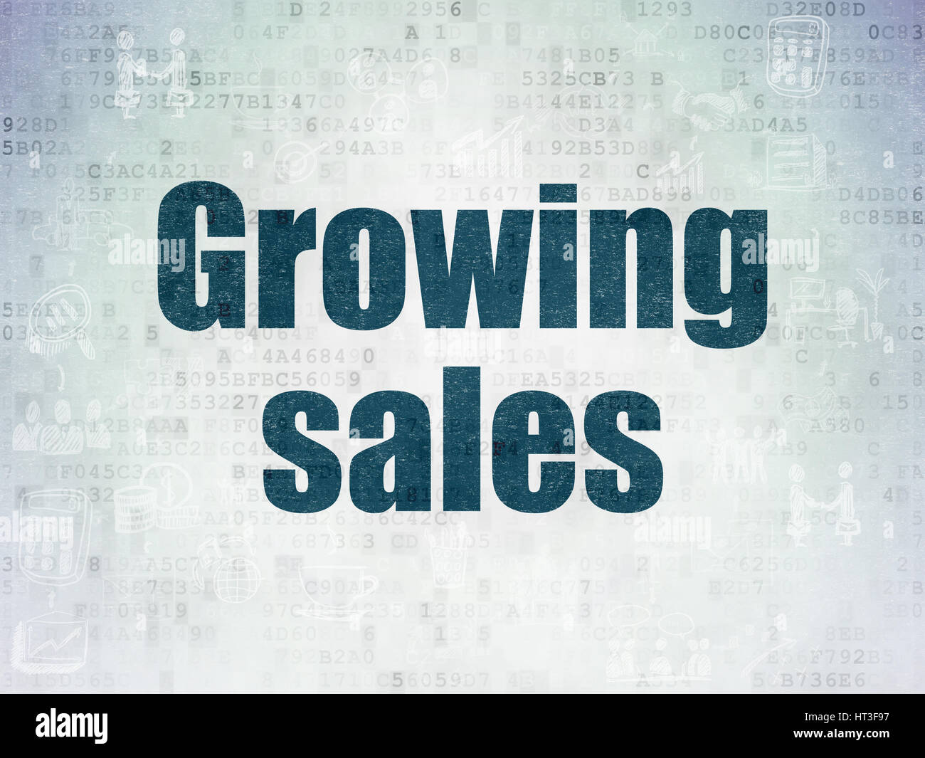 Finance concept: Growing Sales on Digital Data Paper background Stock ...