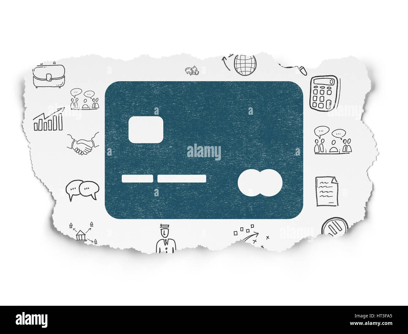Business concept: Credit Card on Torn Paper background Stock Photo - Alamy