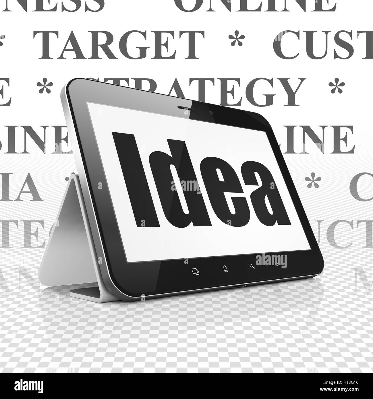 Advertising concept: Tablet Computer with Idea on display Stock Photo ...