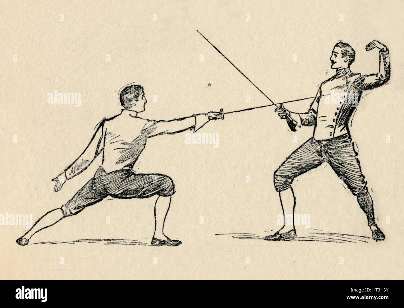 'Parry in Tierce - Fencing', 1912. Artist: Unknown Stock Photo - Alamy