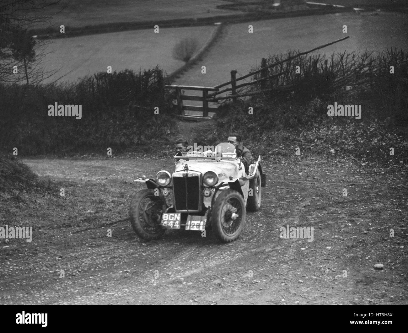 MG PB of K Scales competing in the MG Car Club Midland Centre Trial ...