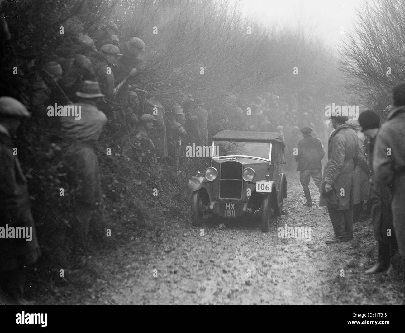 Triumph saloon of CH Lawford competing in the MCC Exeter Trial, 1930 ...