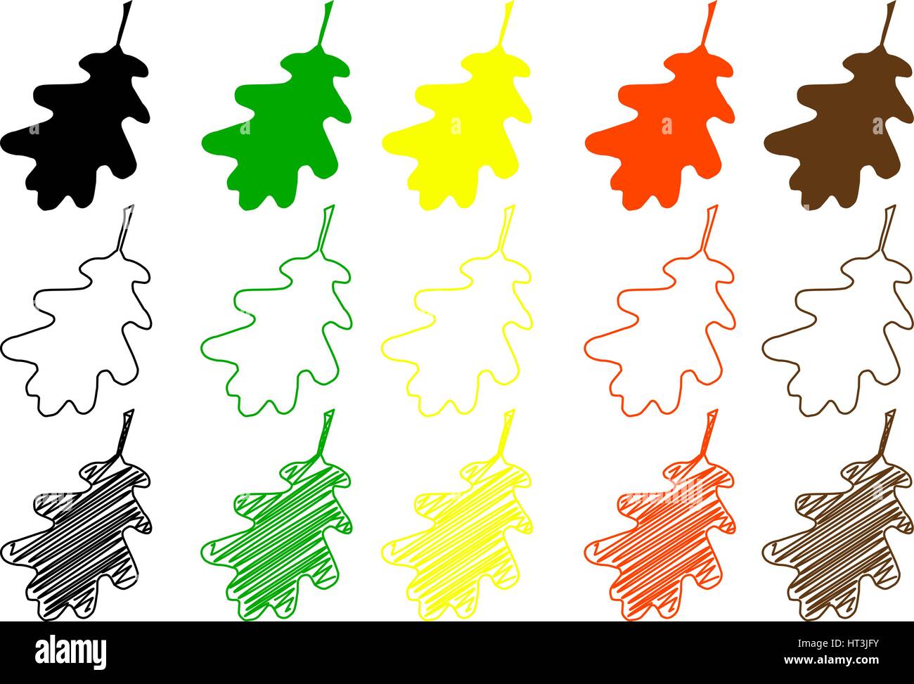 oak leaf - color set, oak leaf Stock Vector Image & Art - Alamy