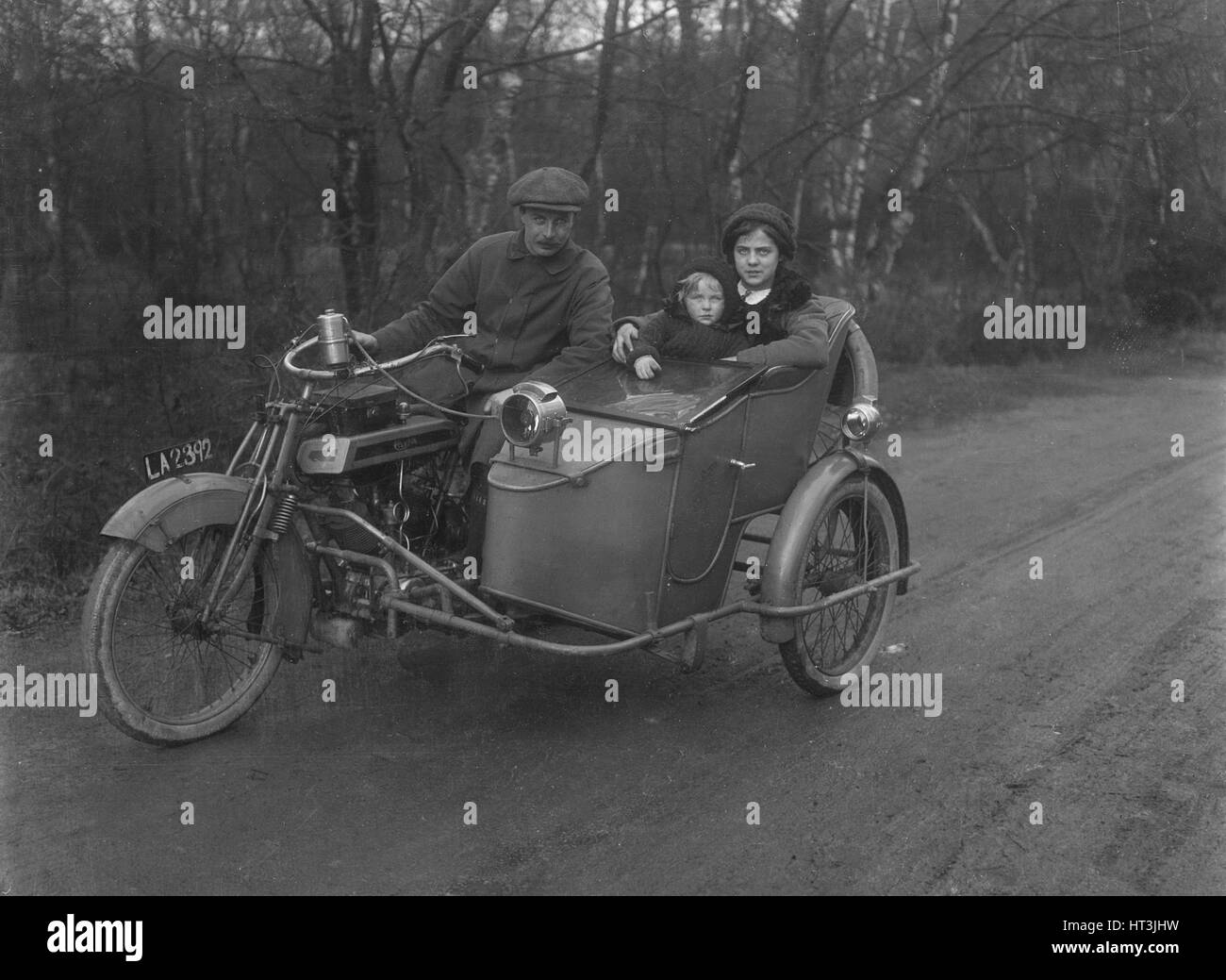 Clyno motorcycle and sidecar Artist: Bill Brunell Stock Photo - Alamy
