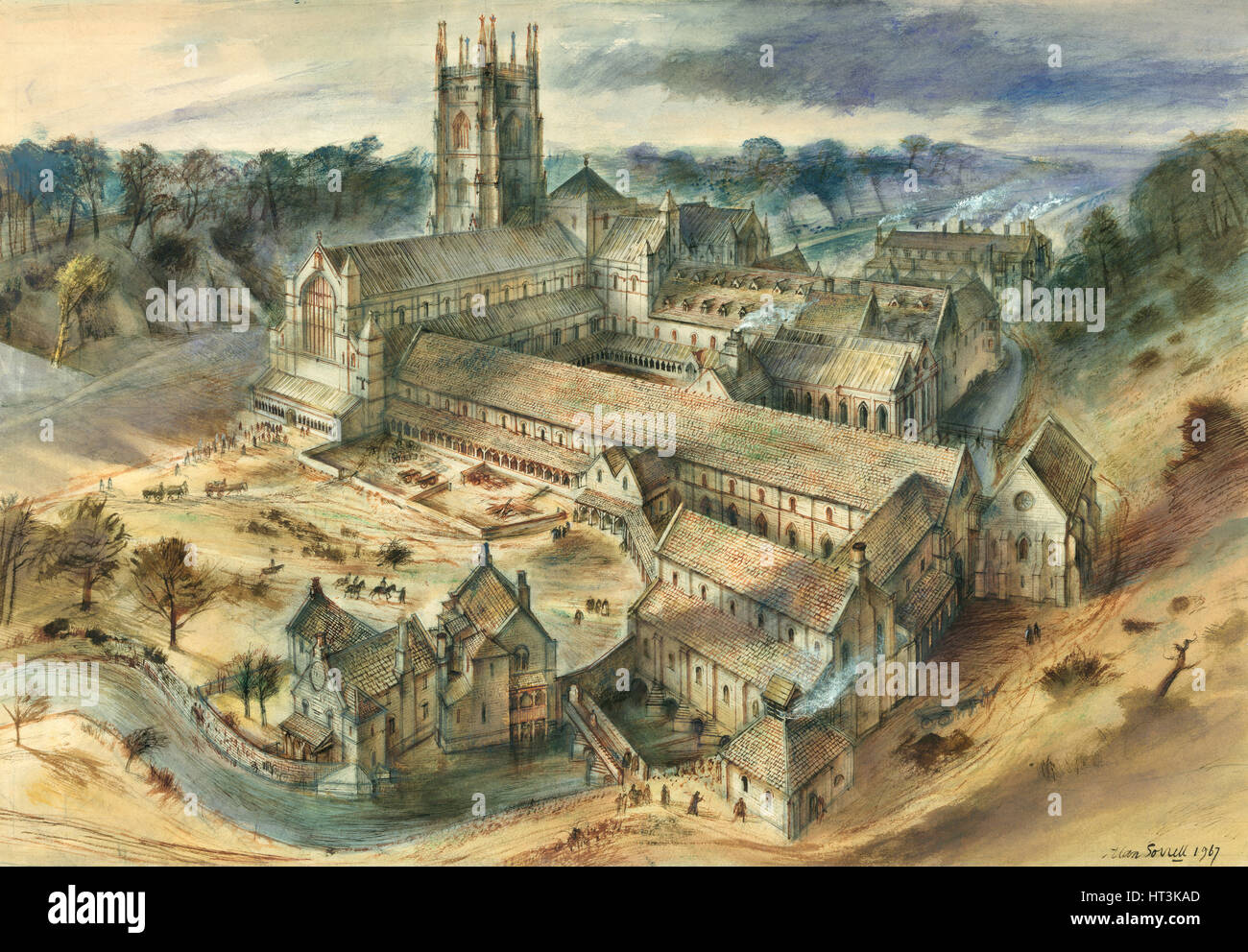 Fountains Abbey, c12th century, (c1950-1970). Artist: Alan Ernest ...