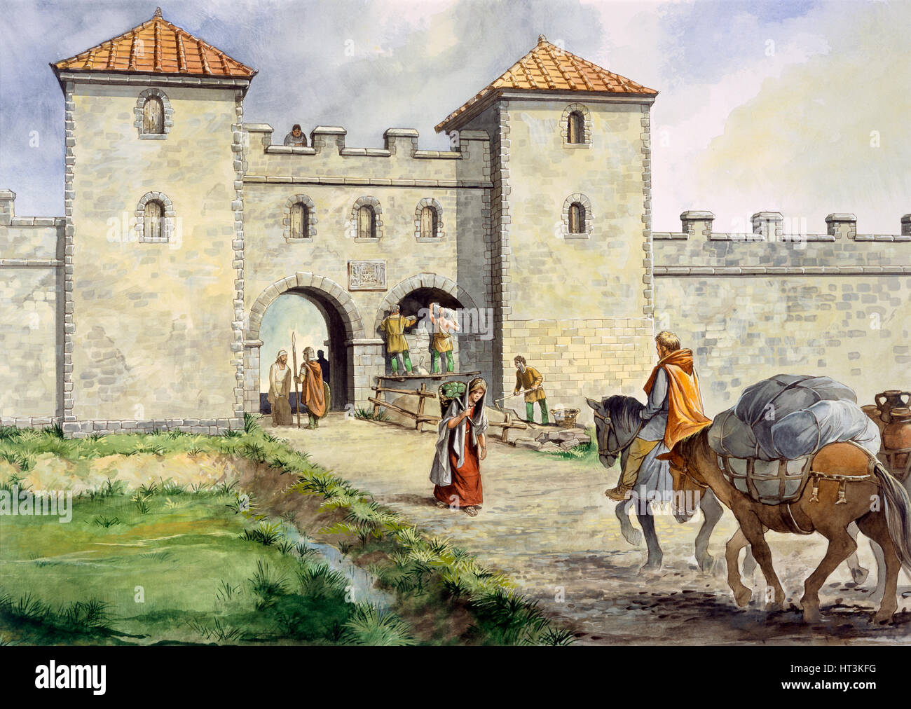 Roman fort england drawing hi-res stock photography and images - Alamy