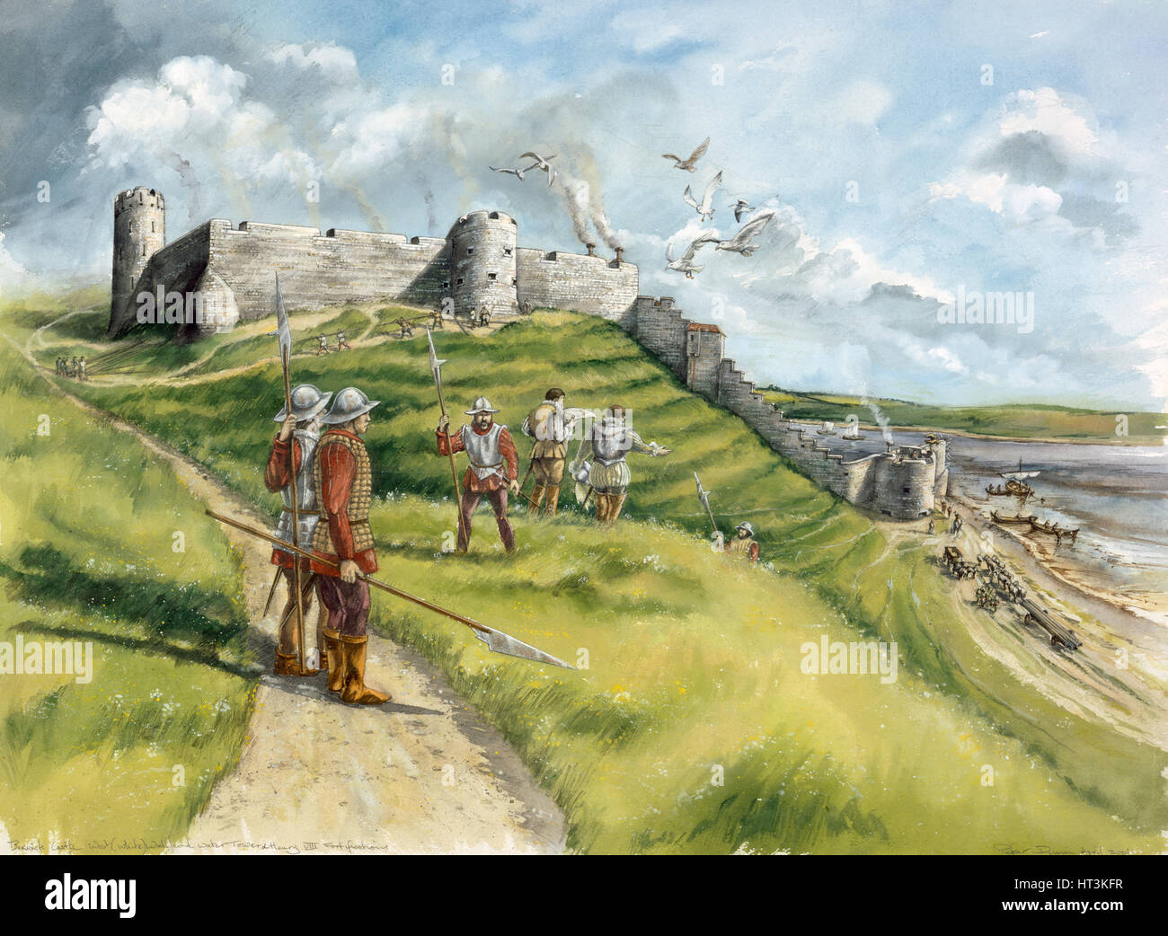Berwick Castle, 16th century, (c1990-2010). Artist: Peter Dunn Stock ...