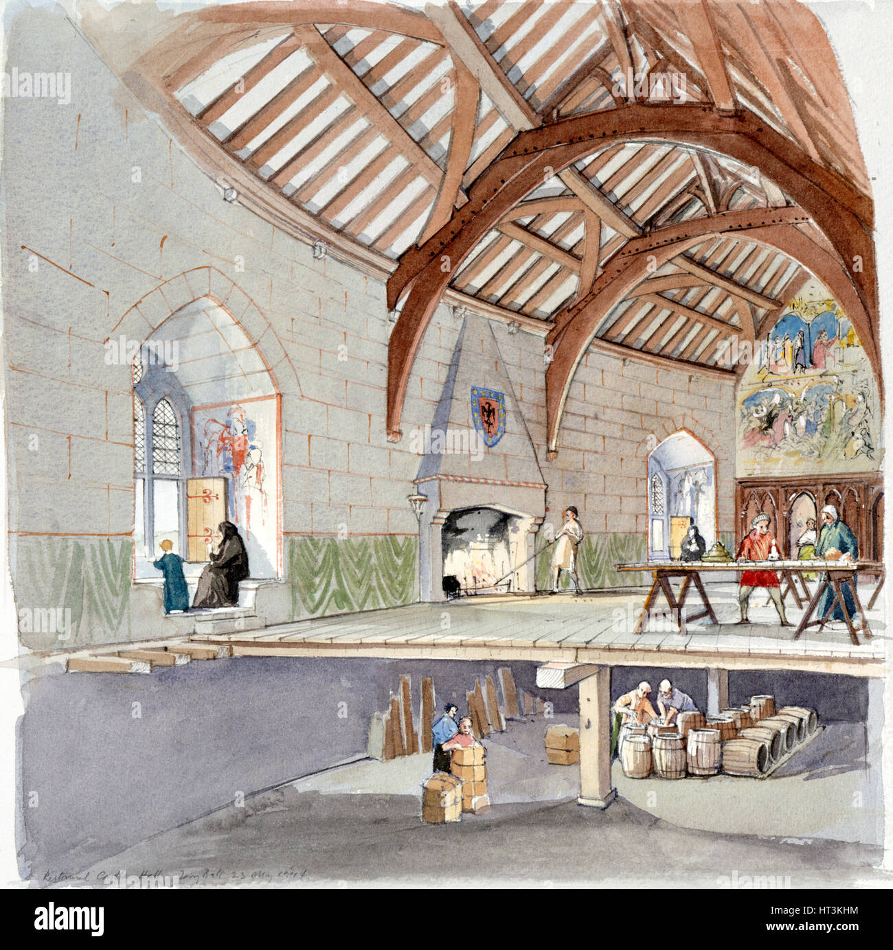 Restormel Castle, c14th century, (c1990-2010). Artist: Terry Ball Stock ...