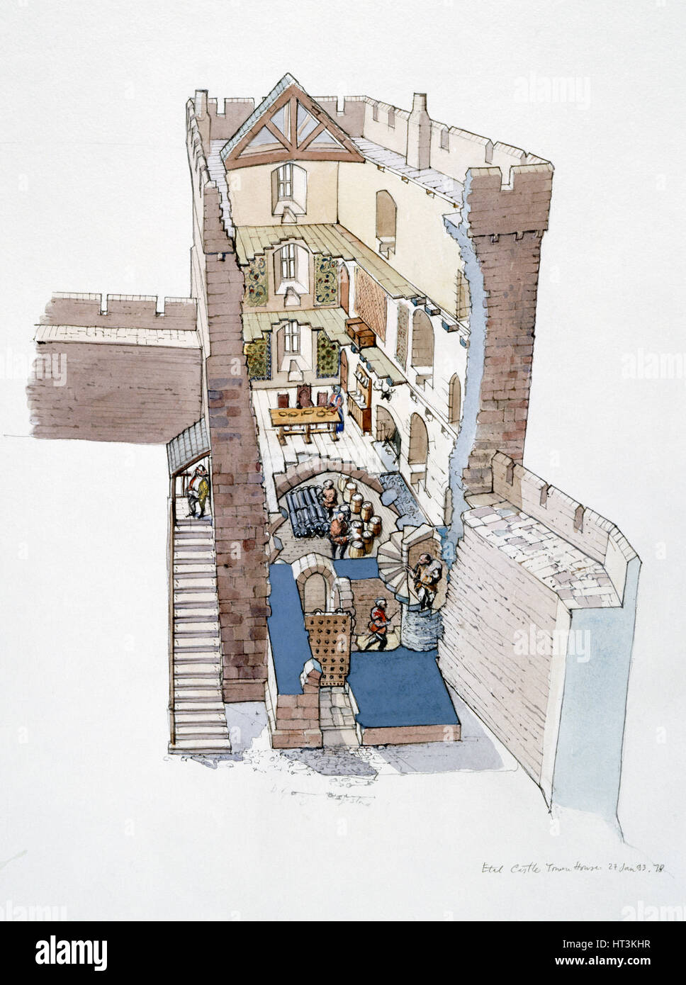 Etal Castle, c14th century, (c1990-2010). Artist: Terry Ball Stock ...