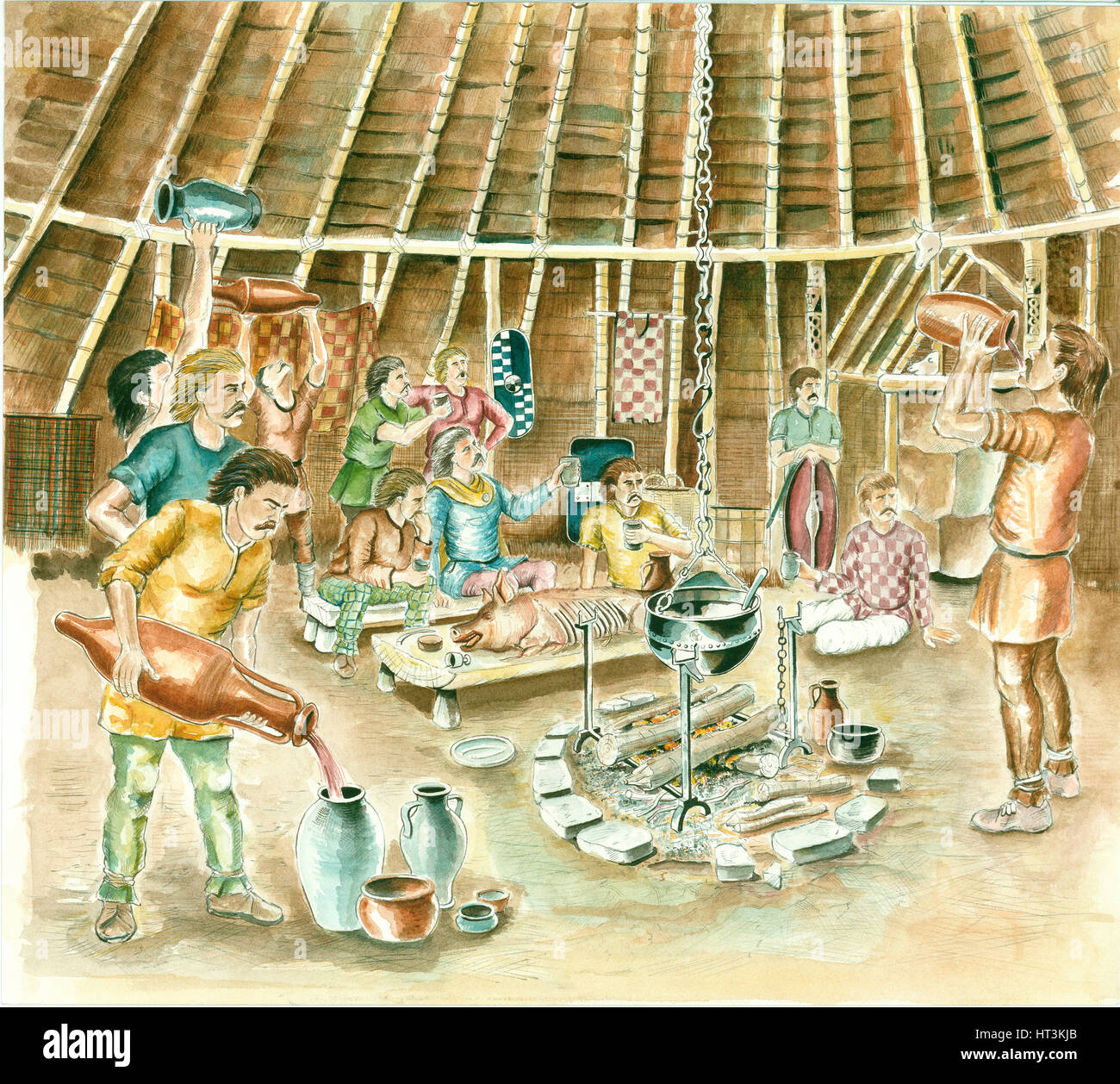 A Celtic Feast, Iron Age, (c1990-2010). Artist: Chris Evans Stock Photo ...