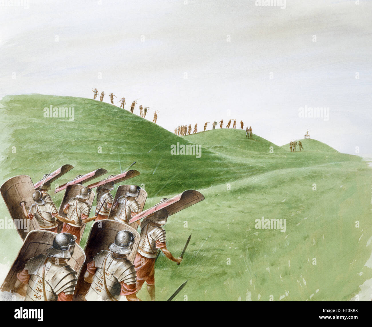 Roman soldiers in battle with Celtic tribes, c1st century, (c1990-2010 ...
