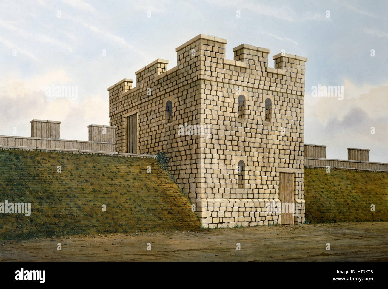 Hadrians wall reconstruction hi-res stock photography and images - Alamy