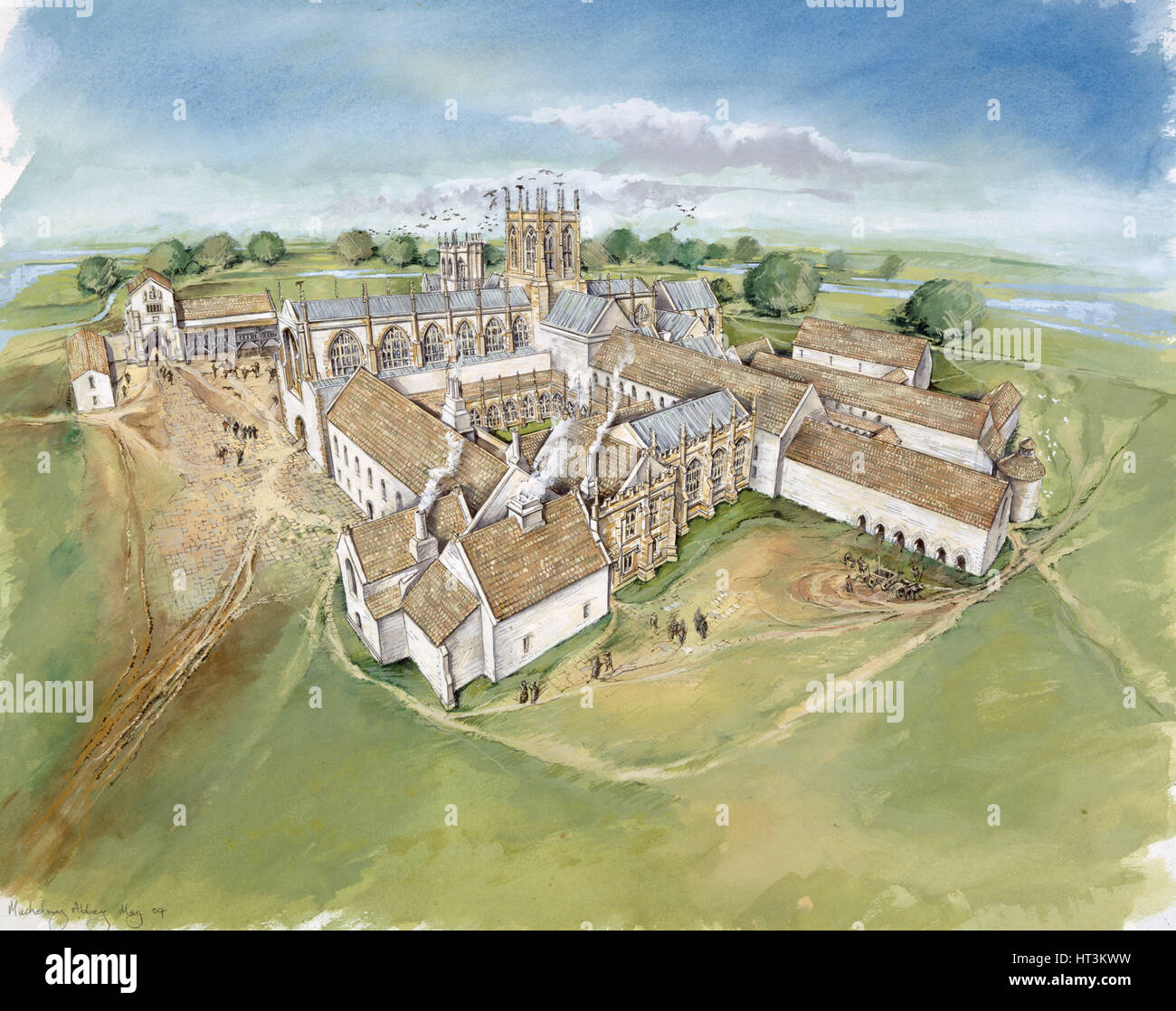Abbey drawing hi-res stock photography and images - Alamy