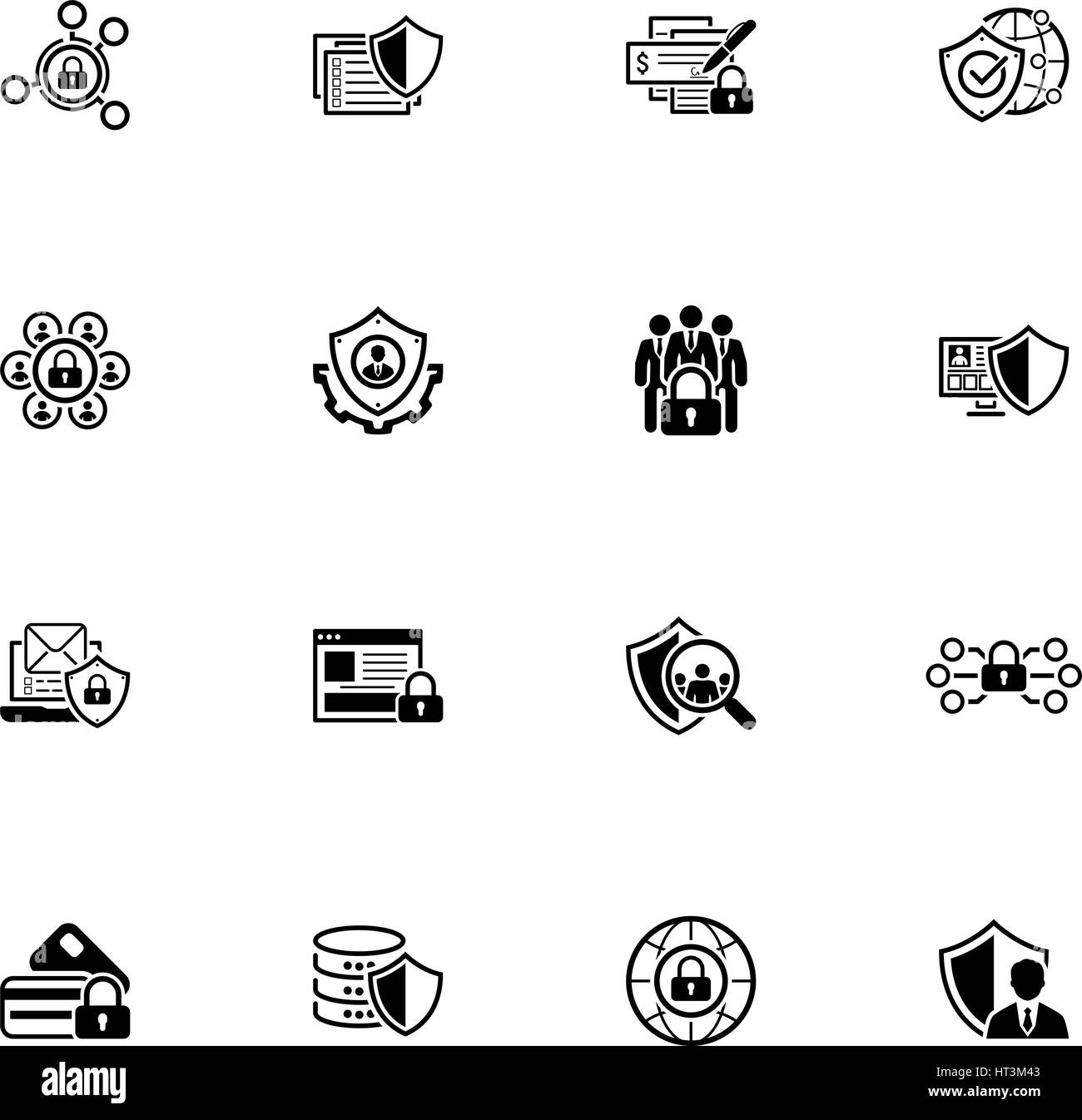 Flat Design Protection and Security Icons Set. Isolated Illustration ...