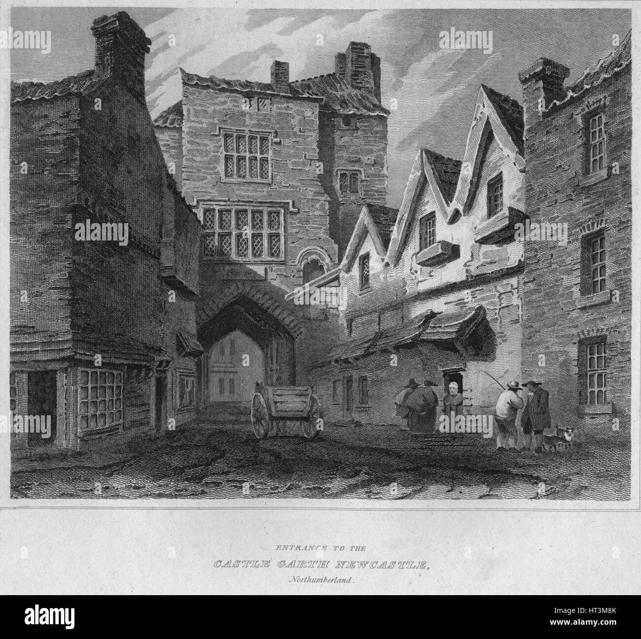 'Entrance to the Castle Garth Newcastle, Northumberland', 1814. Artist ...