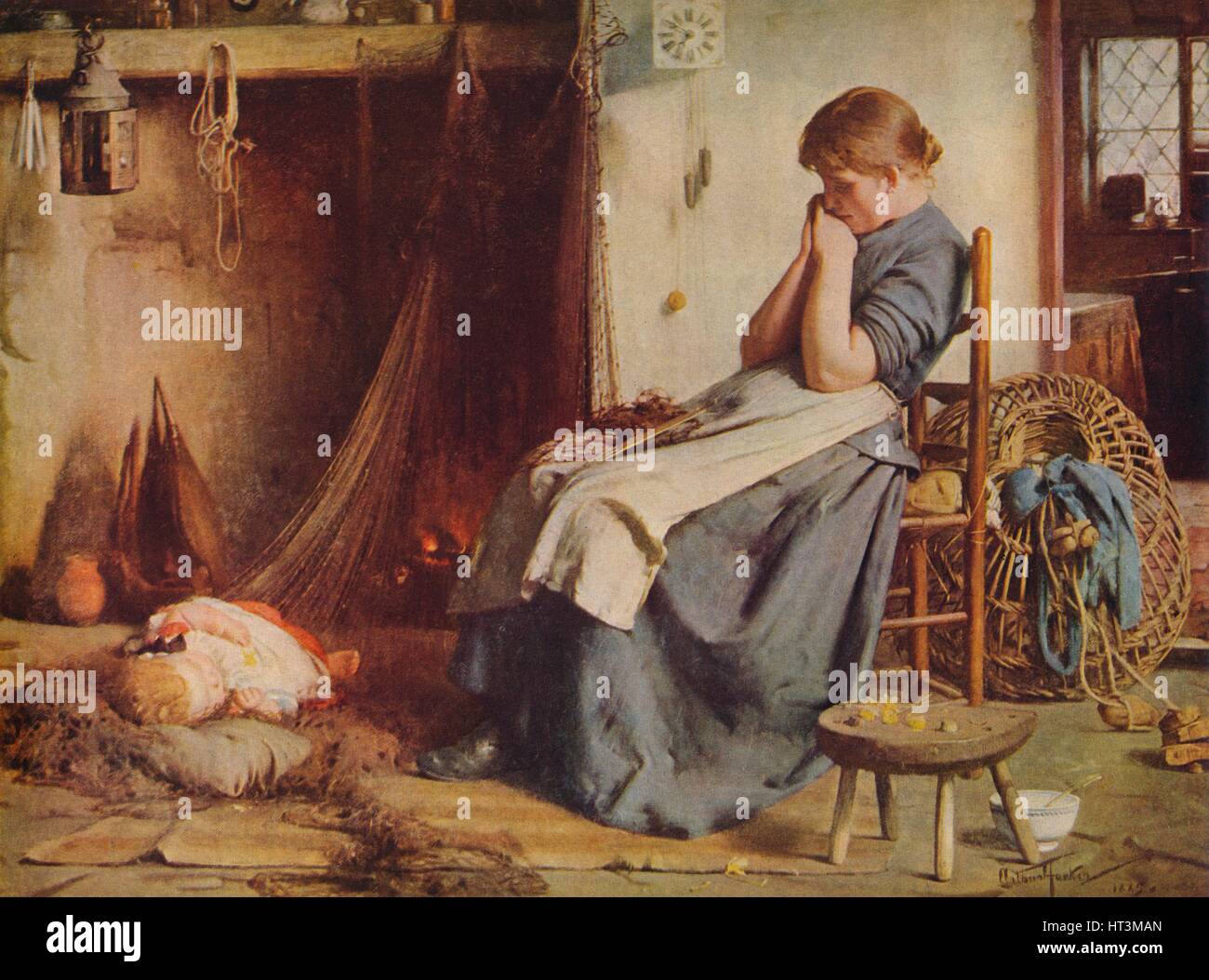 'The Fisherman's Wife', 1885 (c1940). Artist: Arthur Hacker Stock Photo ...
