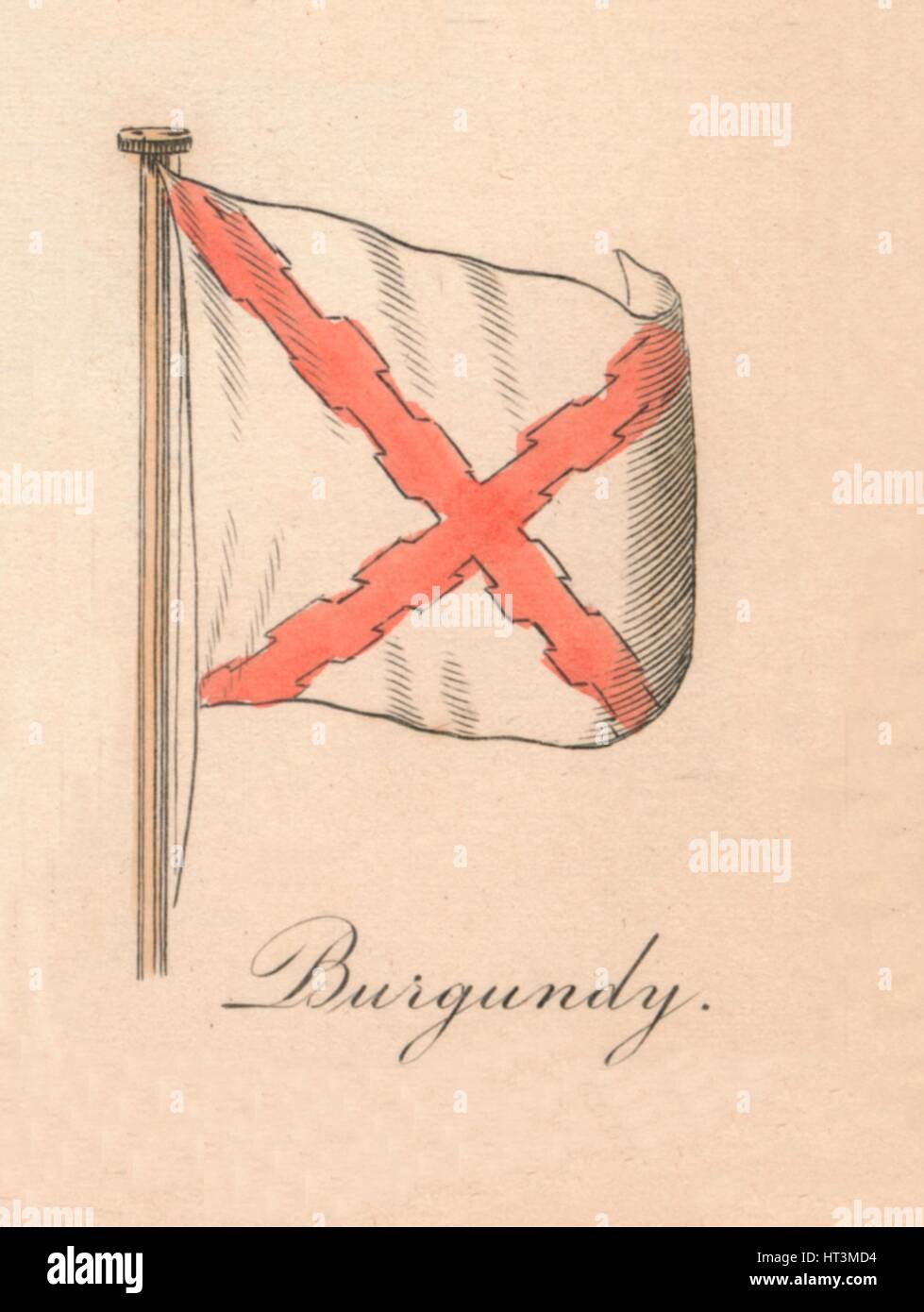 Cross of burgundy flag engraving hi-res stock photography and images ...