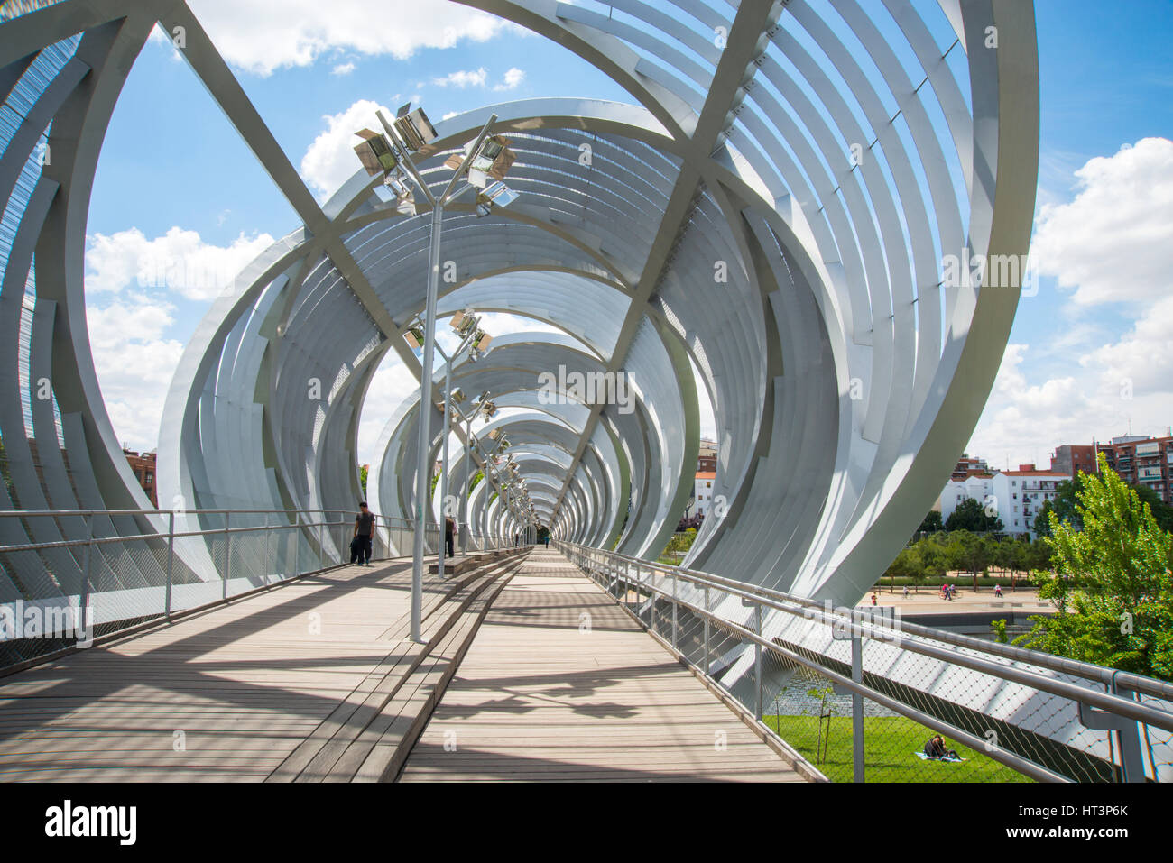 Bridge by Perrault. Madrid Rio park, Madrid, Spain Stock Photo - Alamy