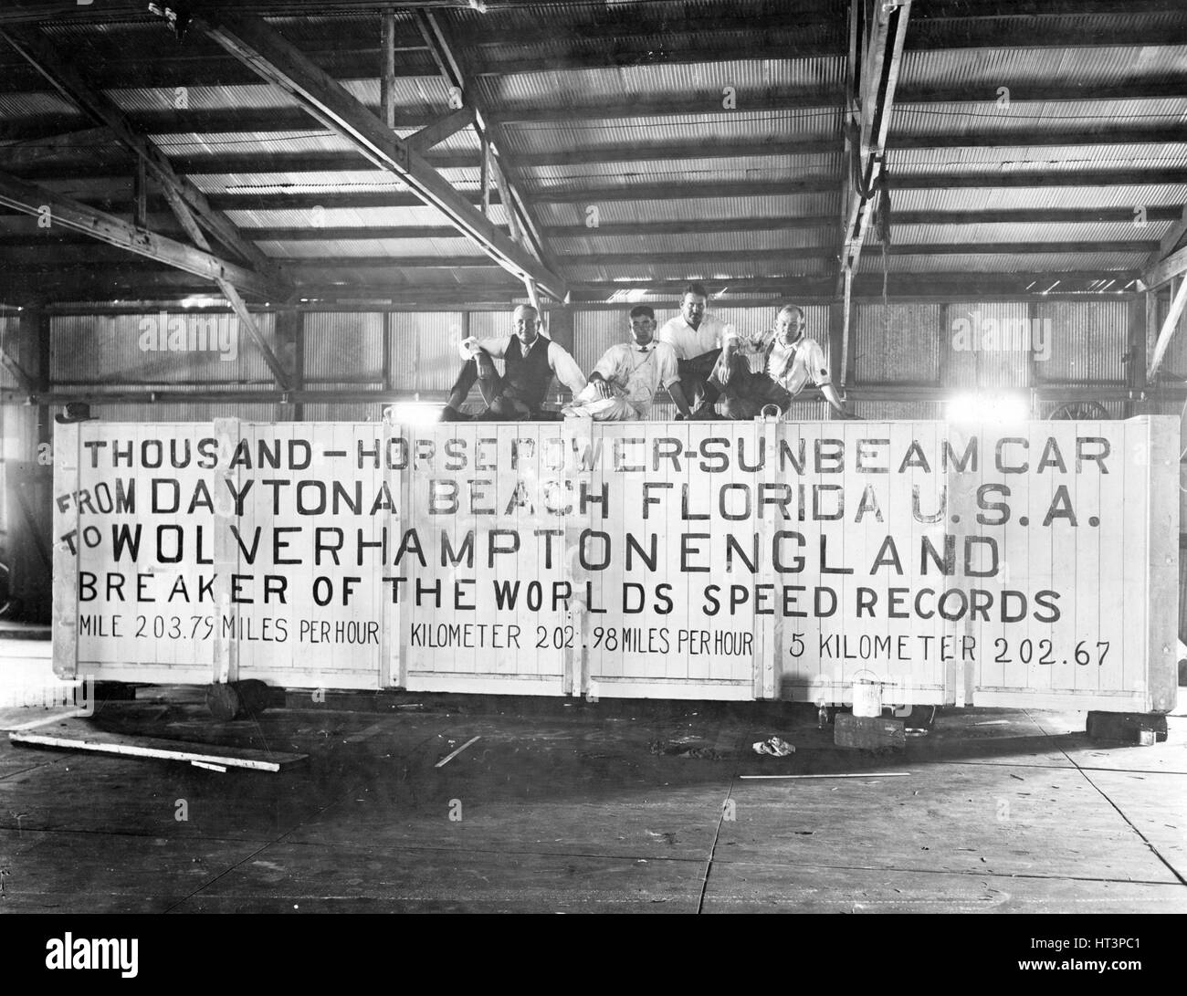 Sunbeam 1000hp World Land speed record attempt at Daytona 1927 Artist ...