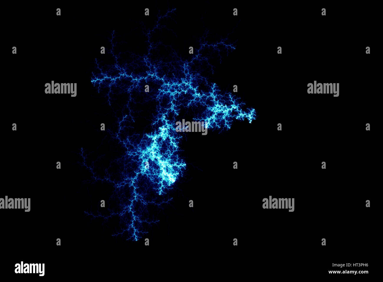 Blue lightning design. Abstract background. Isolated on black ...