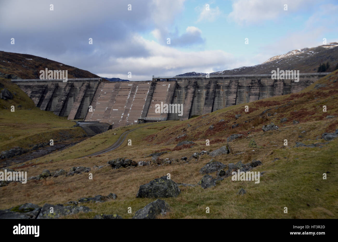 Passing Loch Lednock Dam Wall on the way to the Scottish Mountain ...
