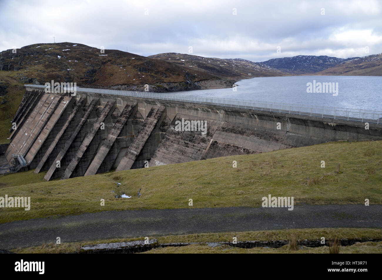 Passing Loch Lednock Dam Wall on the way to the Scottish Mountain ...