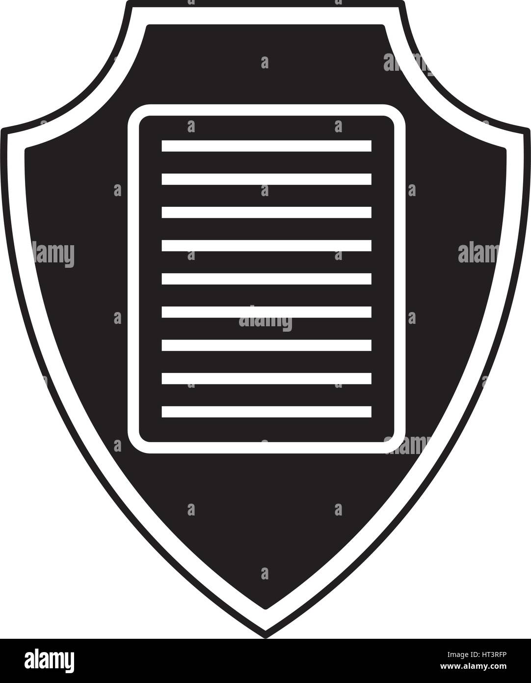 shield insurance with document isolated icon Stock Vector Image & Art ...