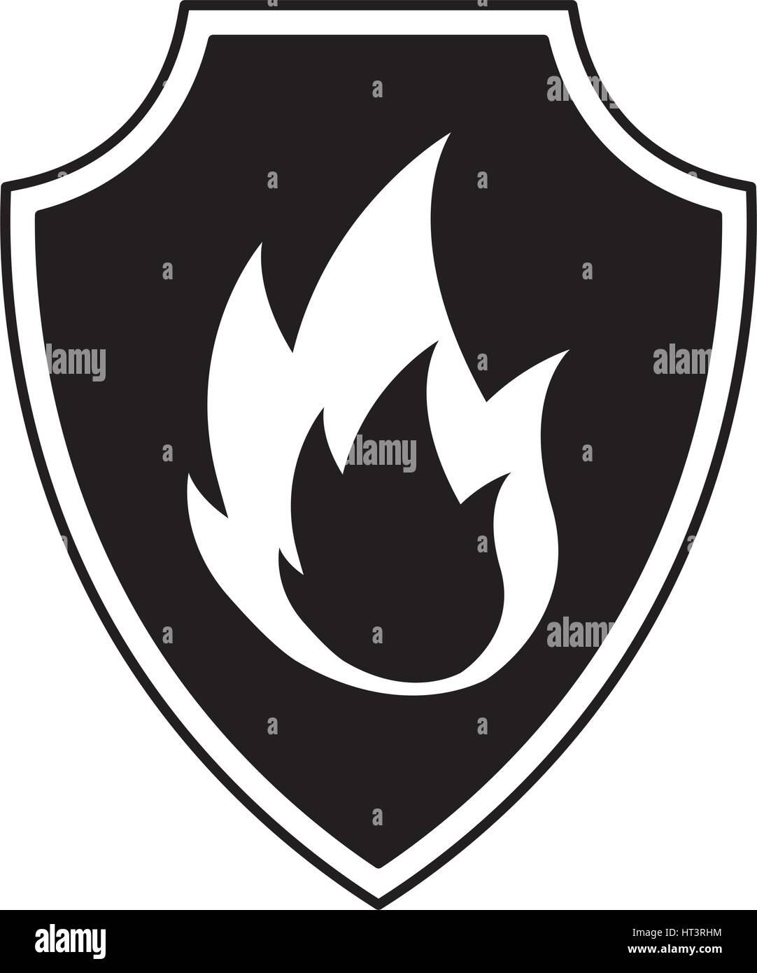 shield insurance with fire isolated icon Stock Vector Image & Art - Alamy