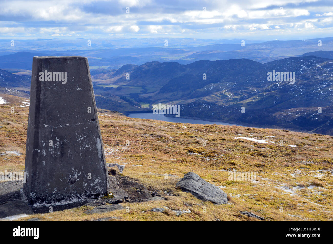The Trig Point on the Summit of the Scottish Mountain Corbett Creag ...