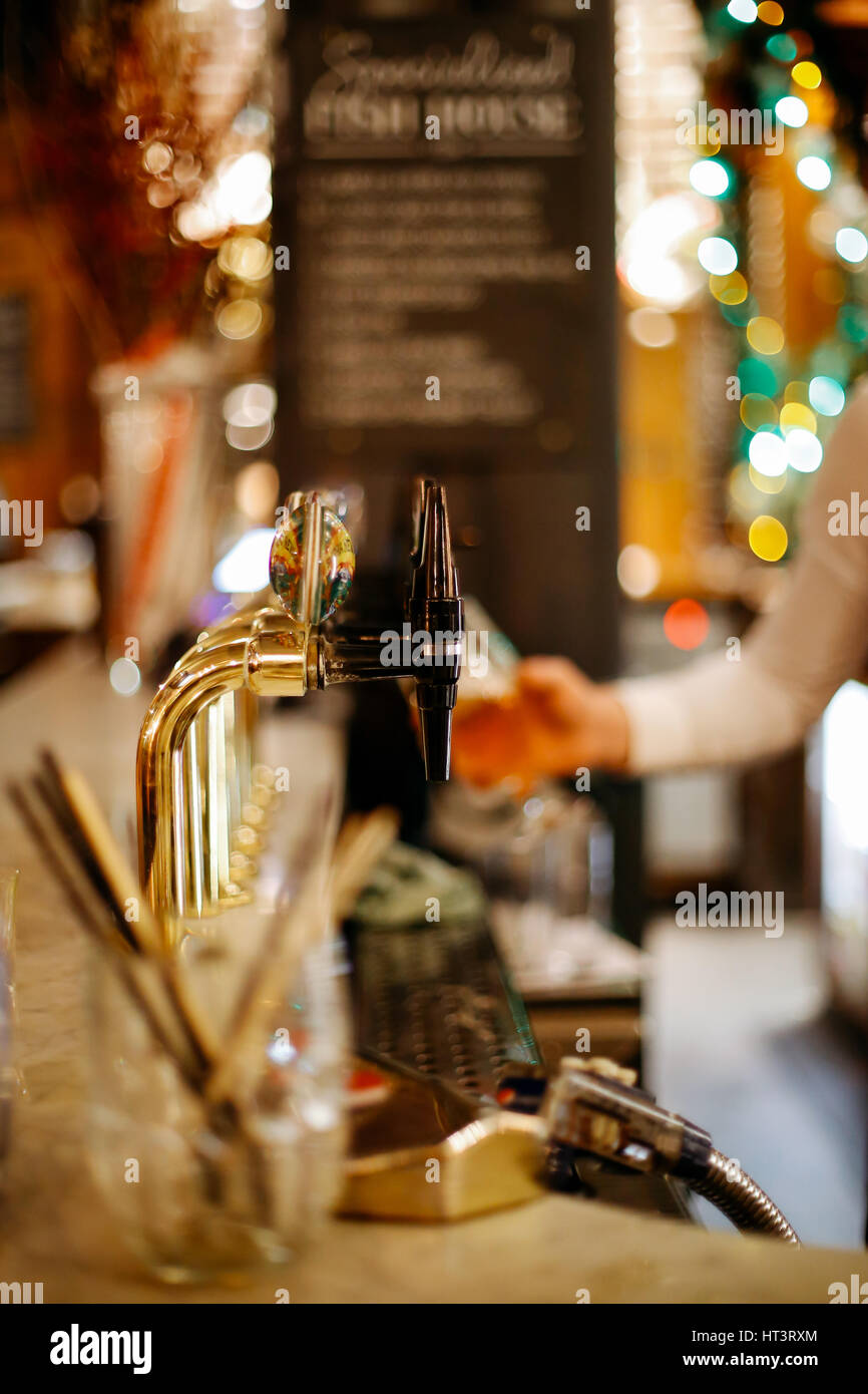 Bartender behind bar counter hi-res stock photography and images - Alamy