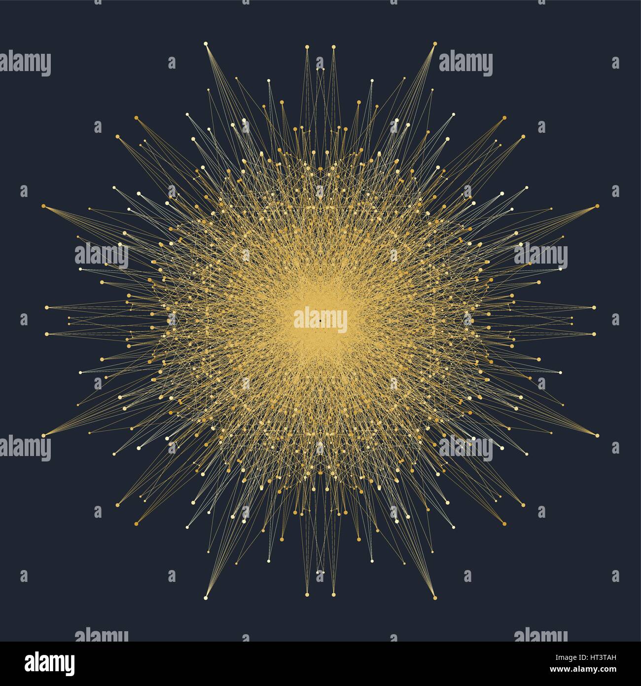 Fractal element with connected lines and dots. Big data complex. Virtual background ...