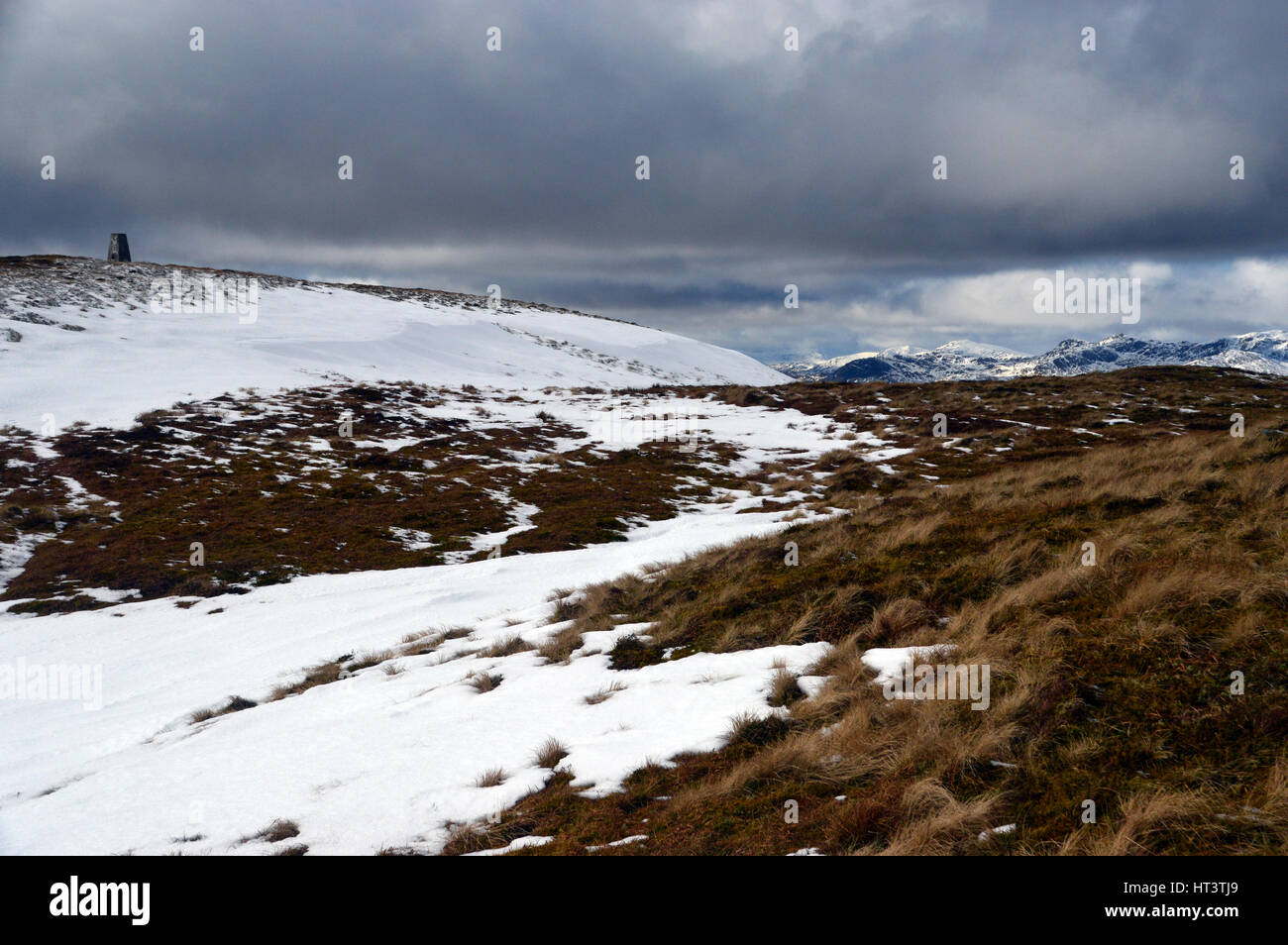 The Trig Point on the Summit of the Scottish Mountain Corbett Creag ...