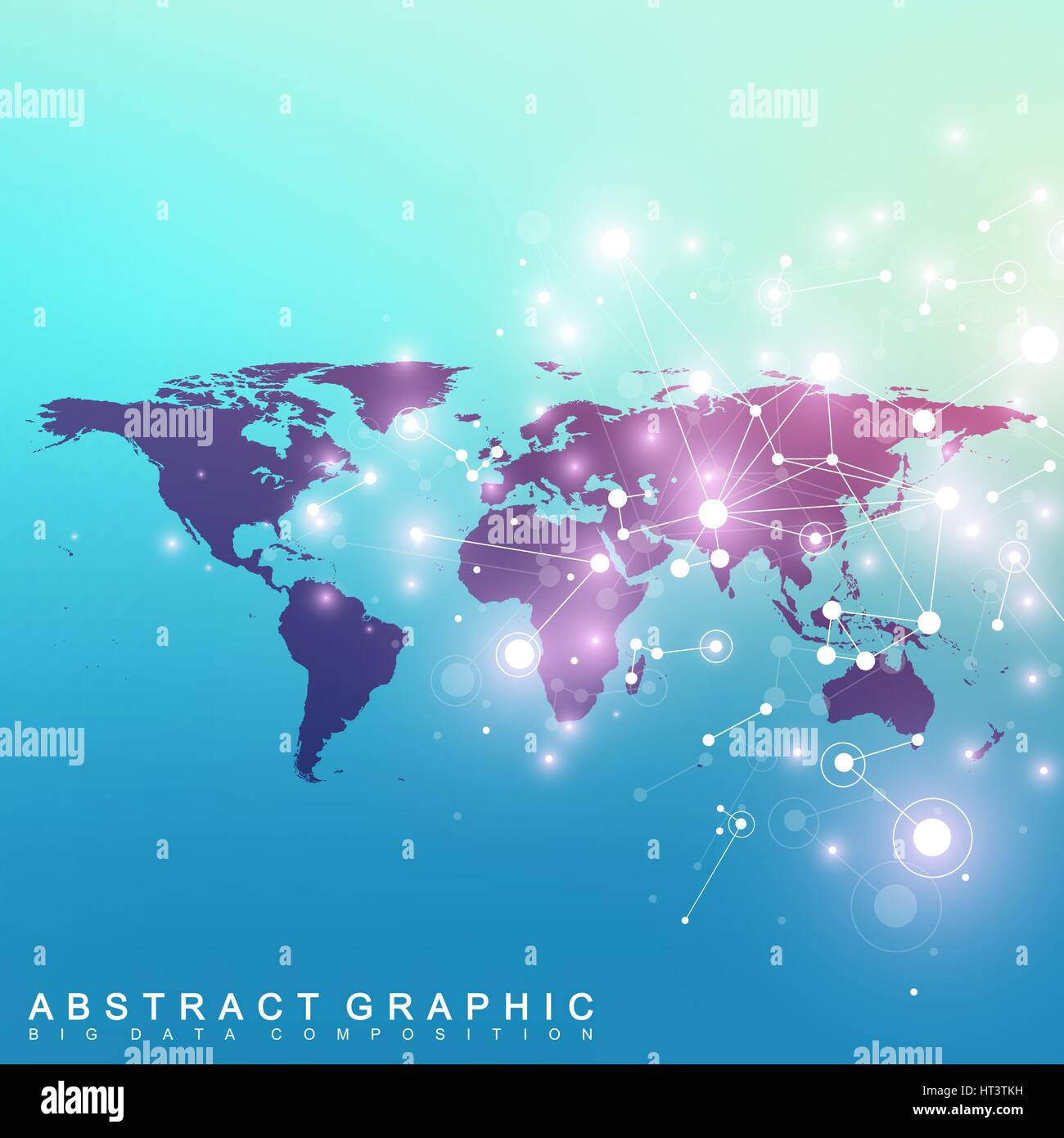 Political World Map with global technology networking concept. Digital ...