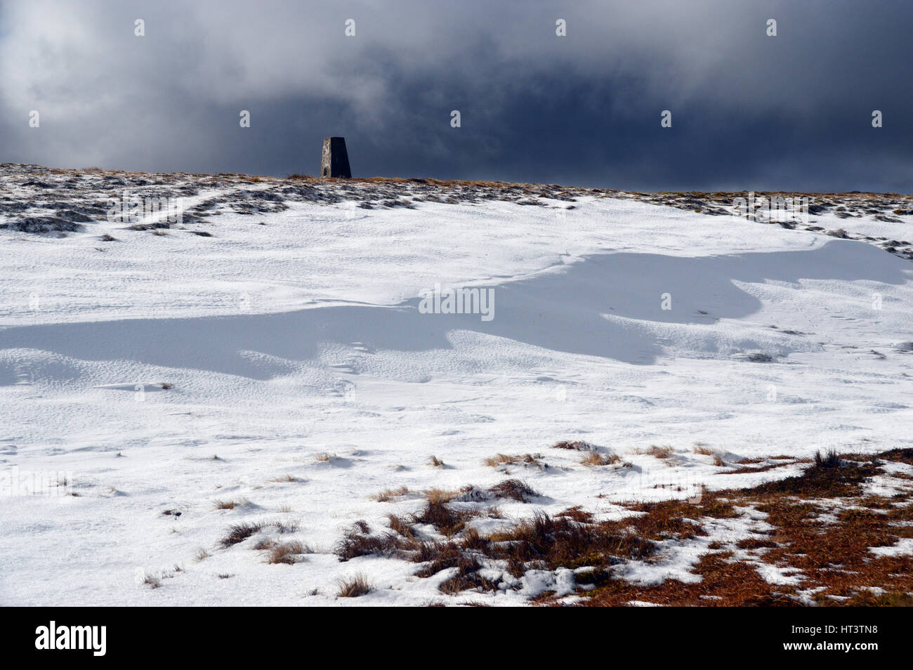 The Trig Point on the Summit of the Scottish Mountain Corbett Creag ...