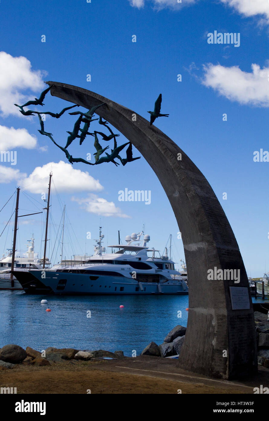Fountain sculpture, Marigot, St Maarten, Caribbean Stock Photo - Alamy