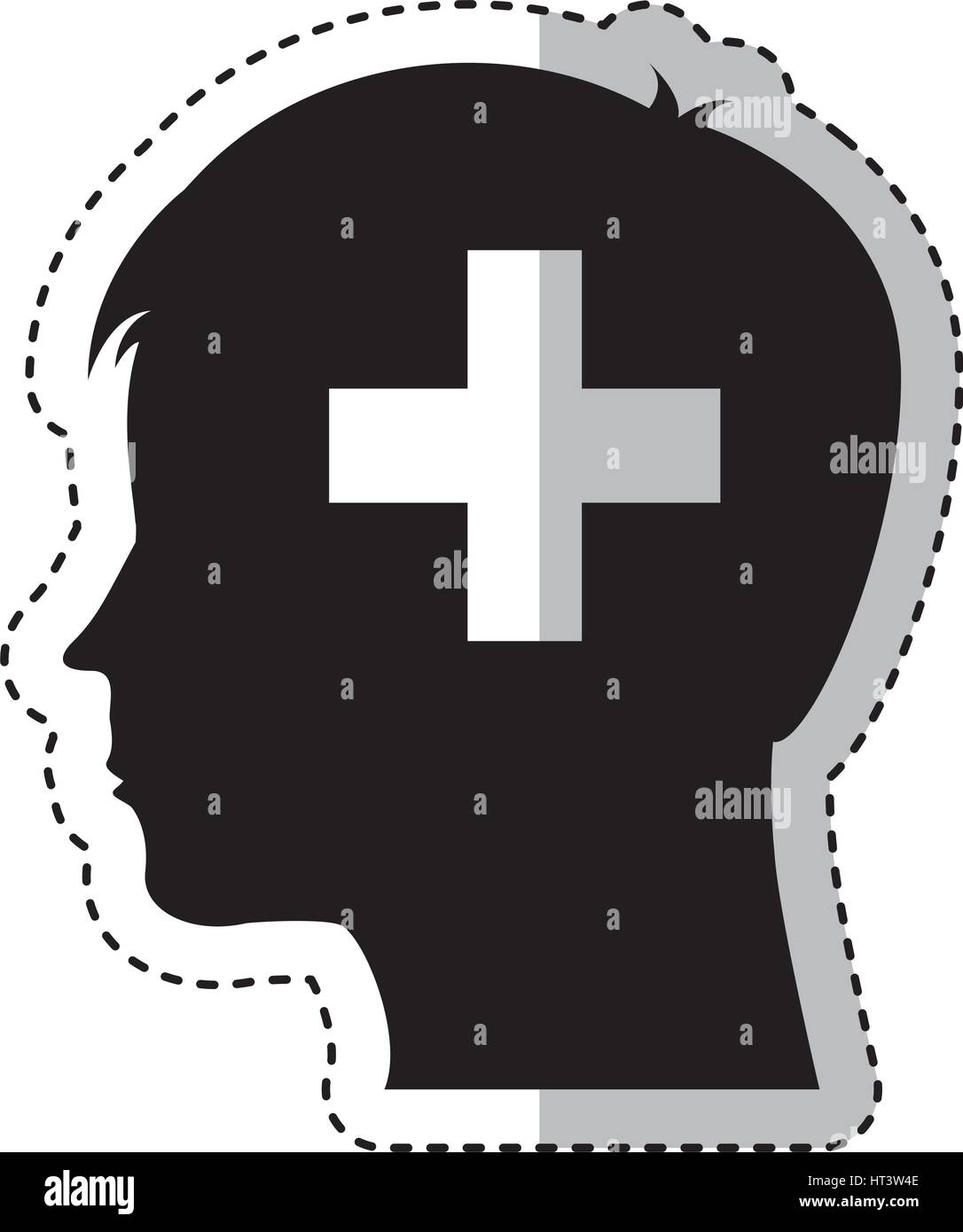 human profile with medical icon Stock Vector Image & Art - Alamy
