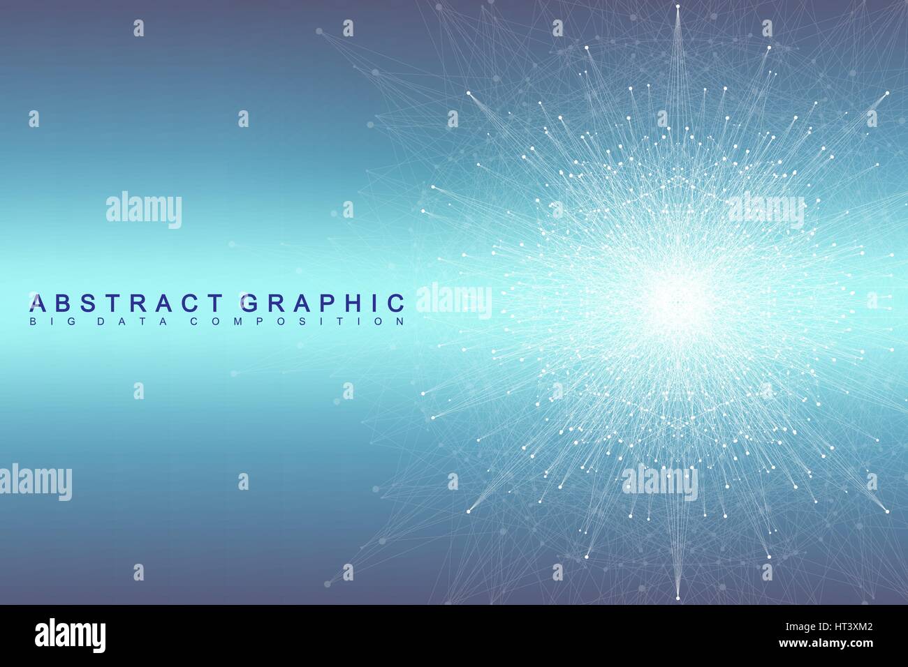 Fractal element with connected lines and dots. Big data complex. Virtual background ...