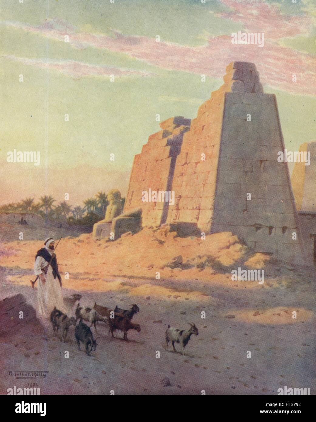 'Pylon at Karnak', c1880, (1904). Artist: Robert George Talbot Kelly ...