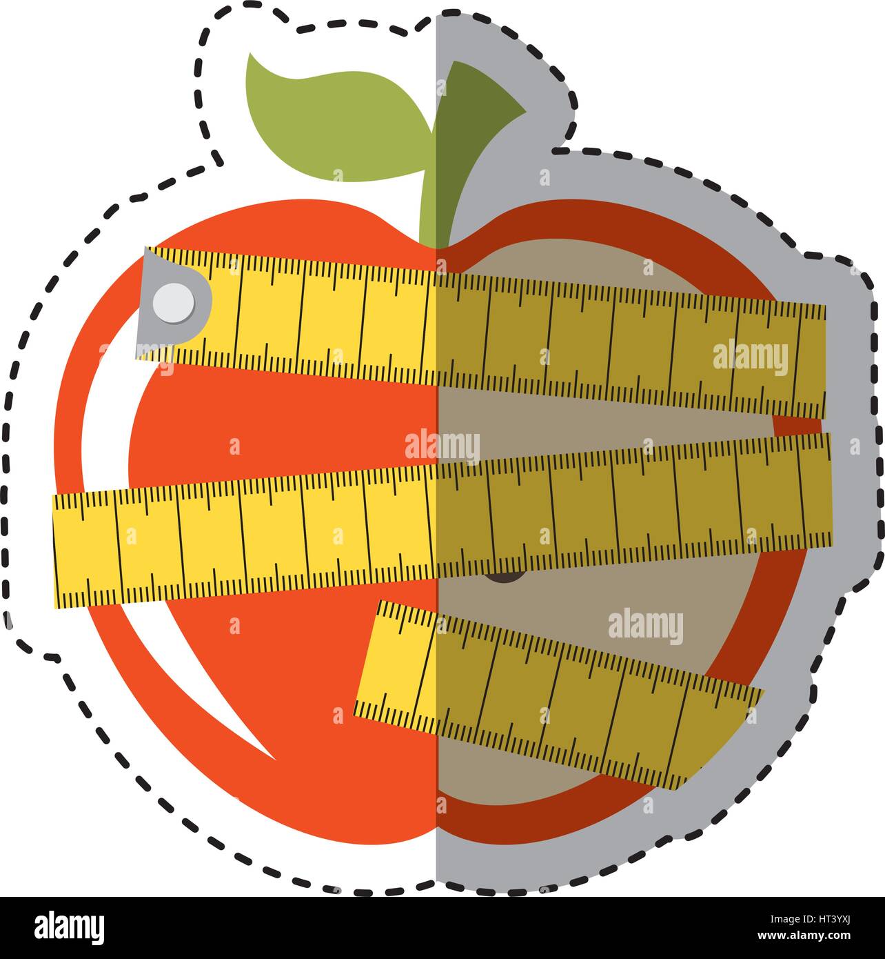 apple with tape measure icon Stock Vector Image & Art - Alamy