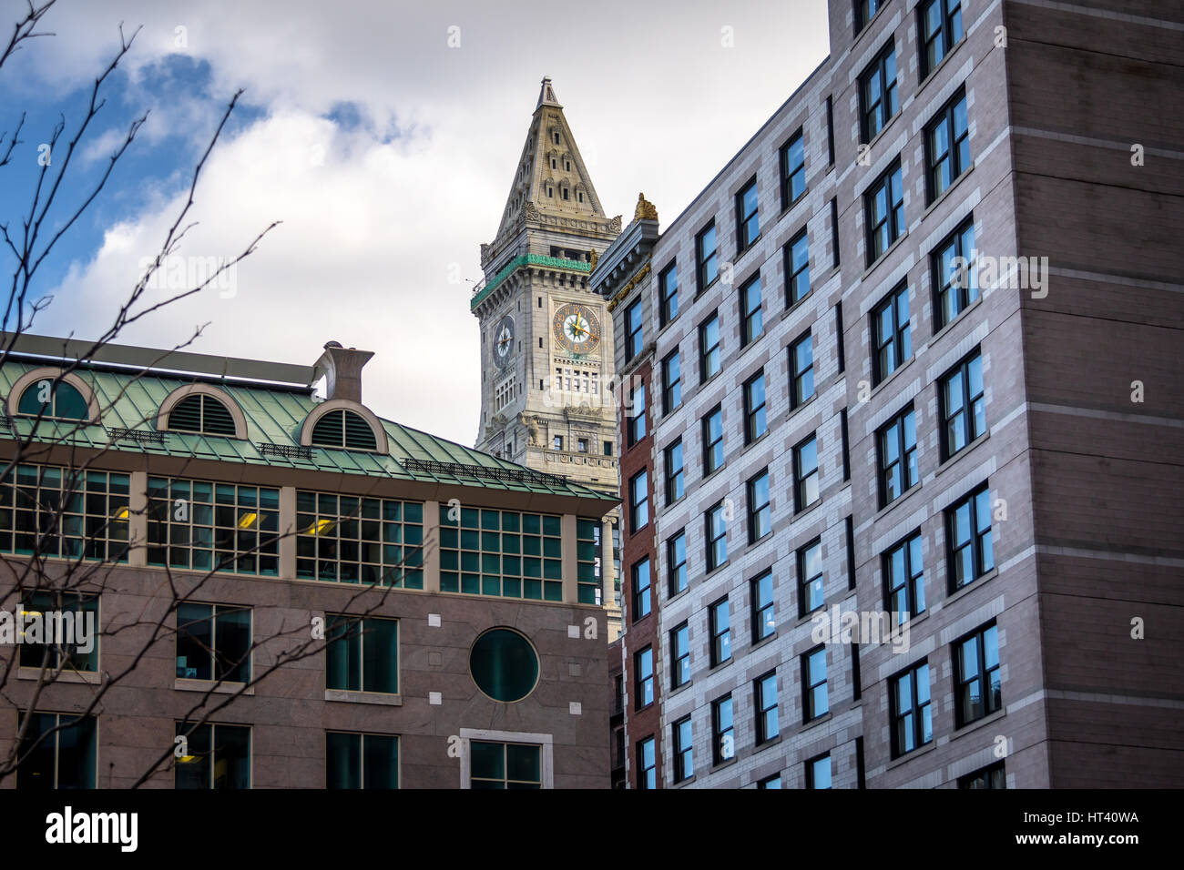 Boston buildings and Custom House Clock Tower - Boston, Massachusetts ...