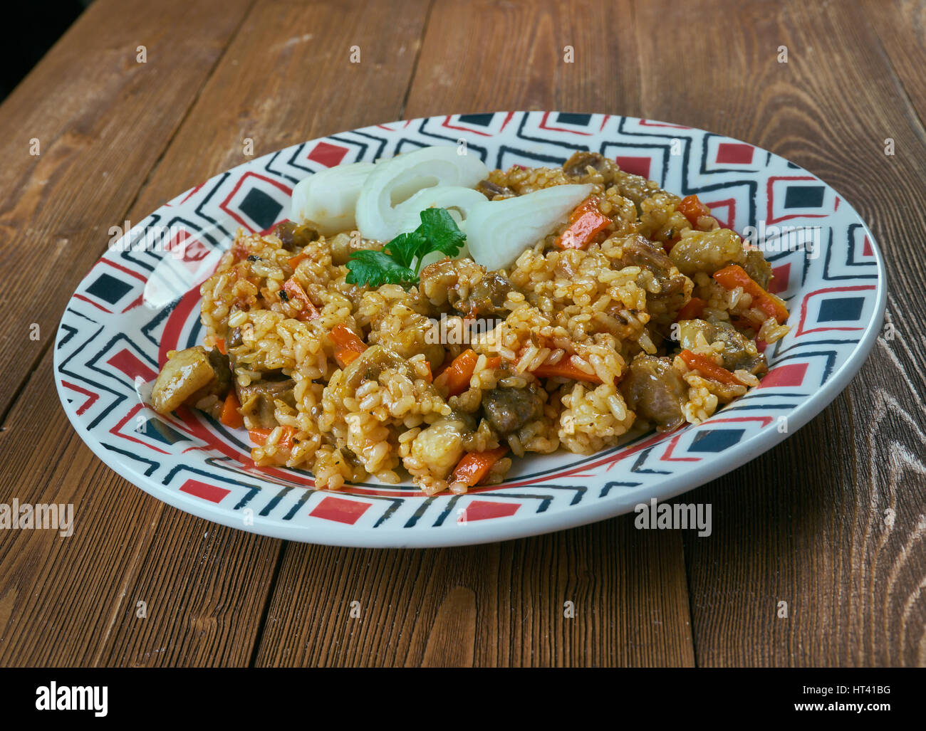 shavlya - Uzbek rice dish with lamb and rice. Central Asian cuisine ...