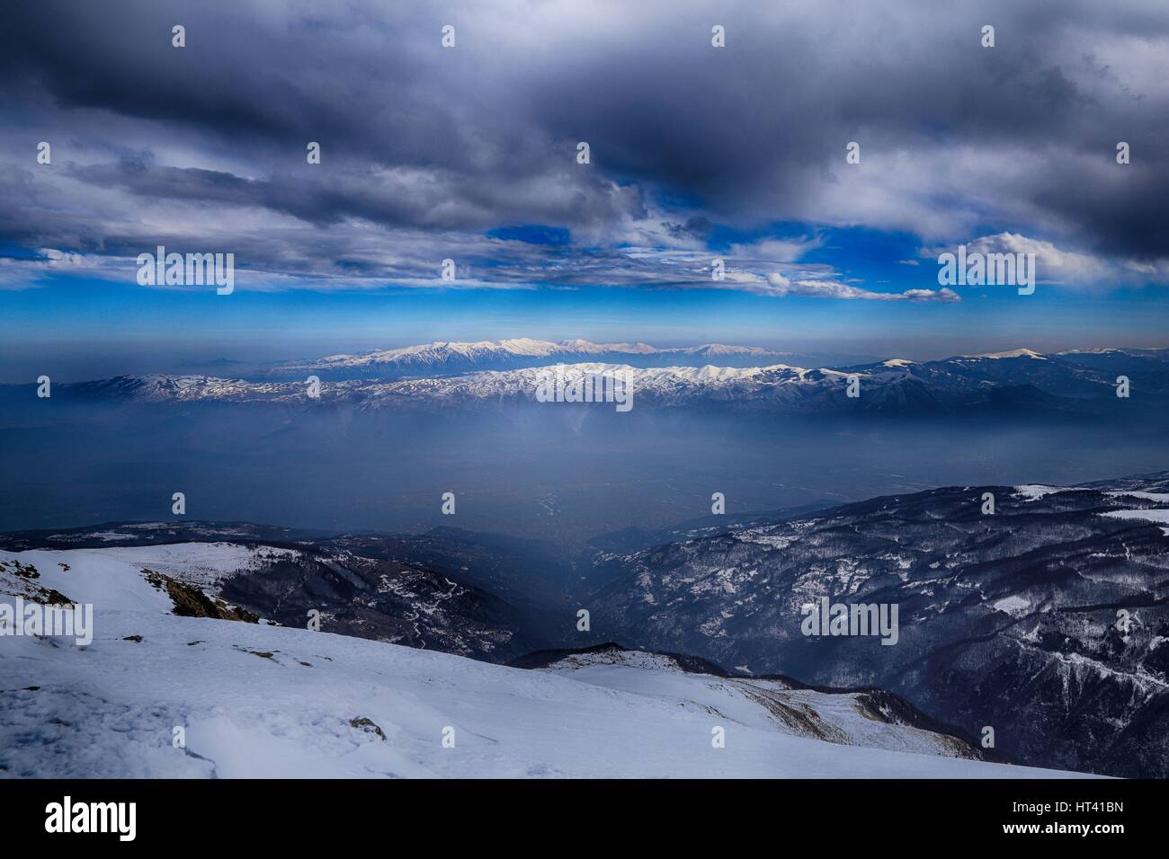 Mountain ranges of Macedonia seen from Sar /Sharr Mountains / Malet e ...