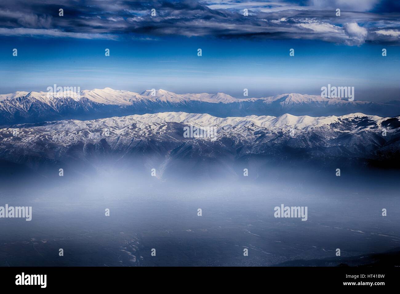 Mountain ranges of Macedonia seen from Sar /Sharr Mountains / Malet e ...
