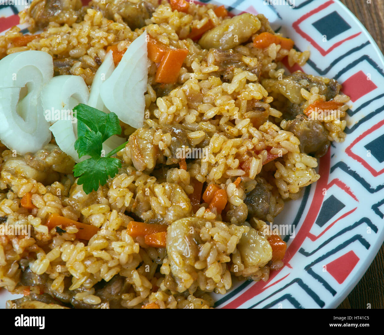 shavlya - Uzbek rice dish with lamb and rice. Central Asian cuisine ...