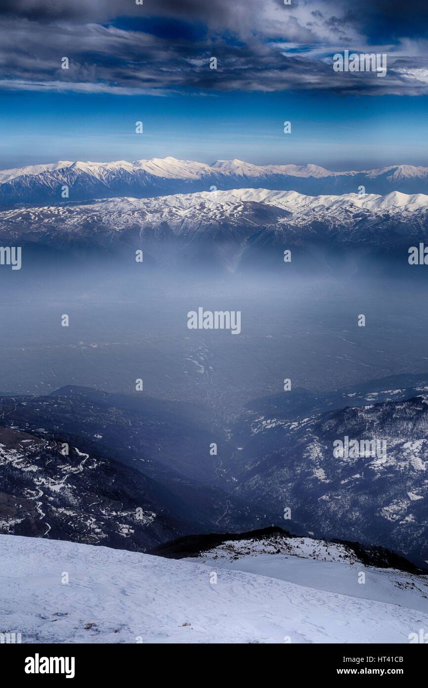 Mountain ranges of Macedonia seen from Sar /Sharr Mountains / Malet e ...