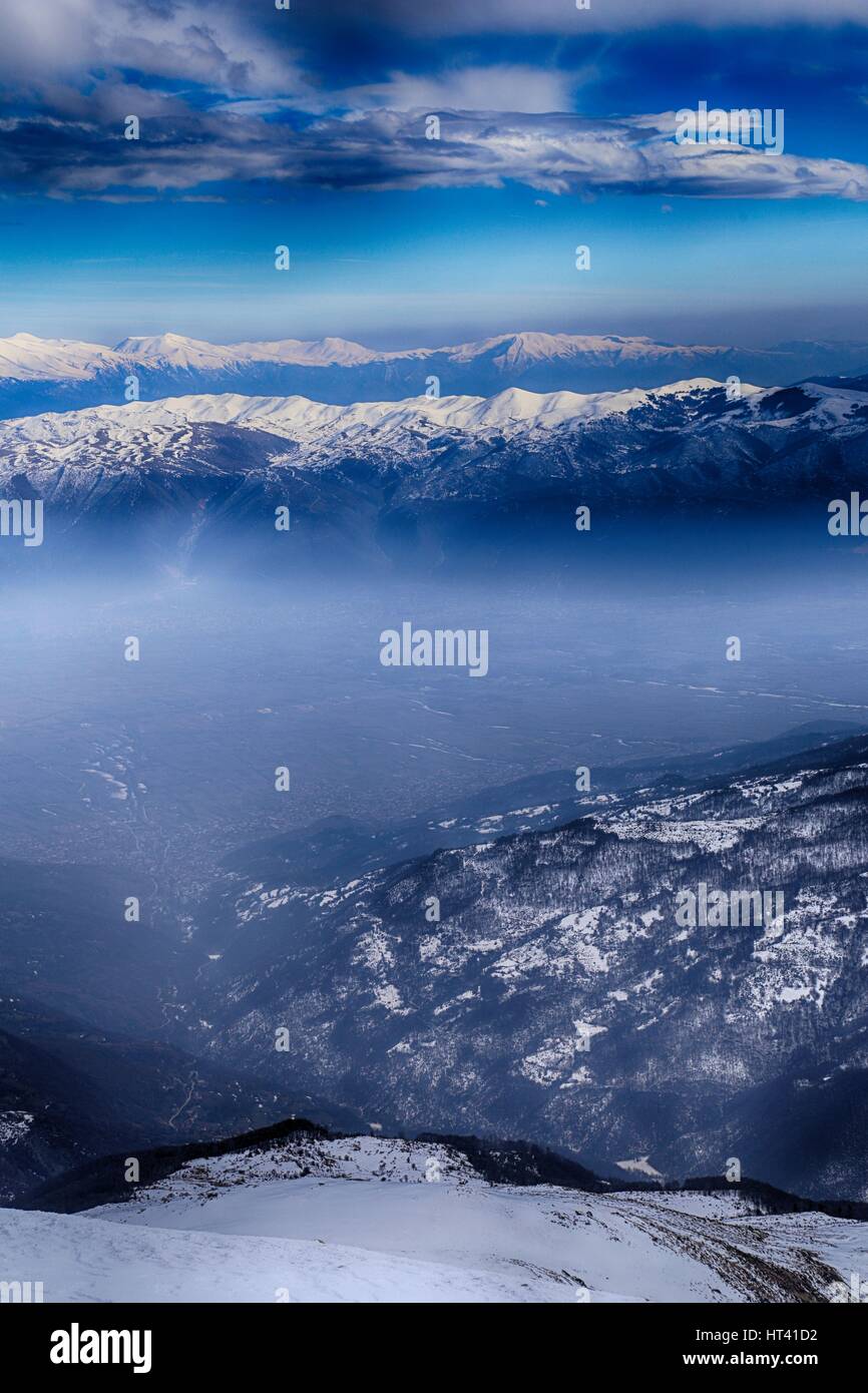 Mountain ranges of Macedonia seen from Sar /Sharr Mountains / Malet e ...